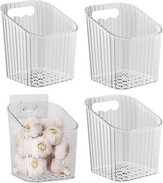 Generic Wandregale aus Acryl - T&uuml;r-Organizer mit Aufbewahrungsbeh&auml;ltern - 4 Klebeboxen f&uuml;r K&uuml;che, Bad, Apartment, Schlafzimmer, Schrank, Speisekammer, B&uuml;ro