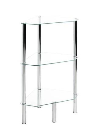 Haku Möbel étagère chromé, métal, Verre trempé - Dim.: L 45 cm x H 77 cm x P 32 cm, Style: Modern