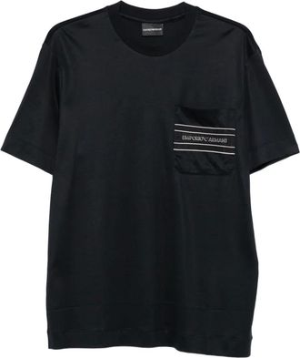 Emporio Armani t-shirt à détail de logo - Noir