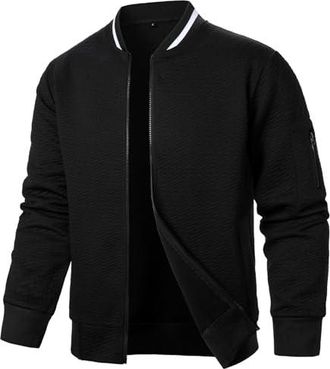 Generic Vestes de baseball d&eacute;contract&eacute;es pour homme, manteaux de sport l&eacute;gers avec poche lat&eacute;rale, confortable, manches longues, sans capuche, coupe-vent, dou