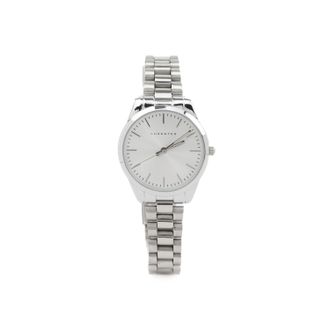 Luxenter Uhr mit wei&szlig;er Metallic-Oberfl&auml;che, silberfarben - Verni