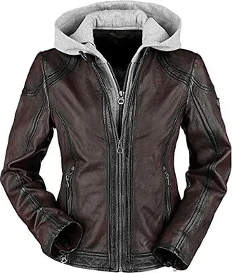 Gipsy Mauritius Angy W18 LASANV Femme Veste en cuir rouge foncé M 100% Cuir Regular/Coupe standard