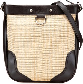 Burberry Hobo Bags - Leather Trimmed Raffia Crossbody - Gr. unisize - in Braun - für Damen