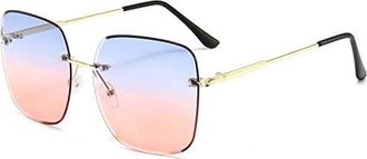 Generic Lunettes de soleil à monture large en métal sans cadre pour hommes et femmes pour les vacances en plein air miroirs (couleur : B, taille : moyen) 2026