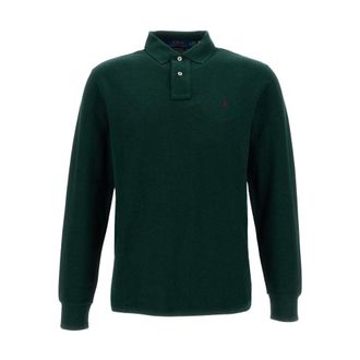 Polo Ralph Lauren Individuell tailliertes Langarm-Poloshirt - - Tops - Herren - Gr&uuml;n - S