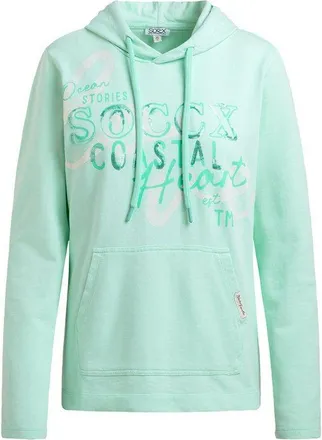 soccx Kapuzensweatshirt mit Pailletten-Schriftzug