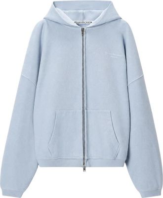 Alexander Wang Crystal Oversized Zip-Up Hoodie - - Sweatshirts & Hoodies - Damen - Blau - M