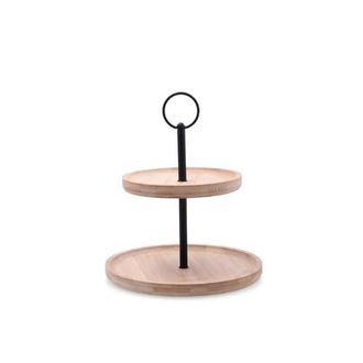 Bidasoa Bambu Bambus-Tablett, 2 Ebenen, 20 + 15 x 25 cm, Bambus, nicht mikrowellengeeignet