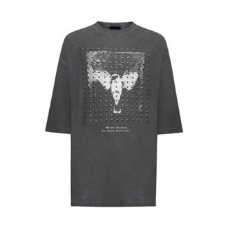 John Richmond T-shirt avec impression avec clous - Homme - Tops - Noir - Taille: L