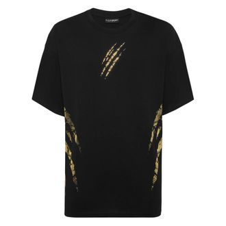 Plein Sport Cotton Rundhals-T-Shirt Body Lines - - Sport - Herren - Schwarzk - XL