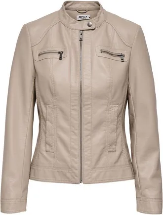 Only Lederimitatjacke ONLBANDIT - Bikerjacke mit figurbetonter Form und Rei&szlig;verschl&uuml;ssen Lederimitat
