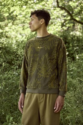 Faguo Sweat col rond kaki coton bio