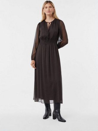 Comma Maxikleid Kleid Feminines Struktur-Chiffon Kleid