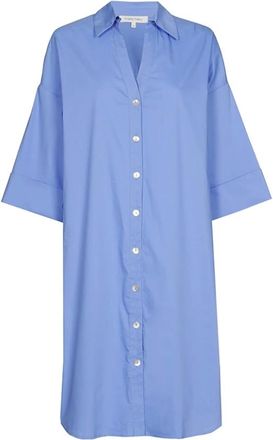 Marie M&eacute;ro Femme, Robes, Bleu, Taille: 46 FR Cotton Shirt Dress