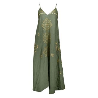 Greek Archaic Kori Femme, Robes, Vert, Taille: 38 FR V-Neck Maxi Sundress