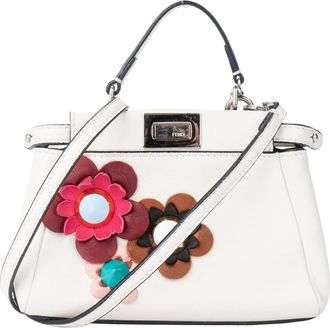Fendi Crossbody Bags - Fendi White Leather Micro Peekaboo Handbag - Gr. unisize - in Bunt - f&uuml;r Damen