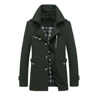 Generic Manteau Hiver Homme,Veste coupe-vent pour homme-manteau l&eacute;ger et chaud pour automne et hiver manches longues coupe moderne et uniforme (Green, XXXXL)