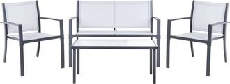 Beliani Lounge Set mit Tisch 4-Sitzer TAVOLETO Metall Grau