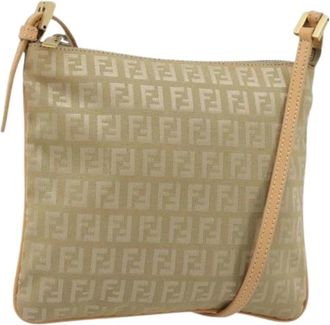 Fendi Sac bandouli&egrave;re Zucchino en toile Pre-owned - Femme - Pre-owned - Beige - Taille: ONE Size