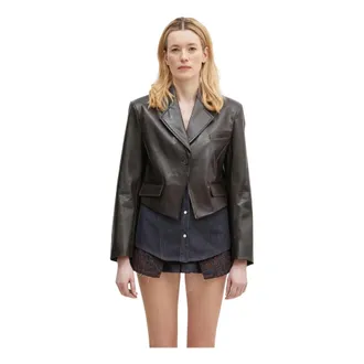 Andersson Bell Hybrid-Blazer aus Kunstleder - - Jackets - Damen - Braun - M