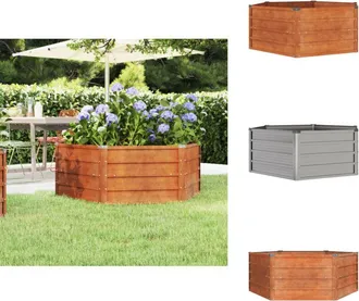 vidaXL Vidaxl - Lit sur&eacute;lev&eacute; de jardin rouill&eacute; 129x129x45 cm acier corten - Jardiniere Hexagonale - Pot De Fleurs Ext&eacute;rieur - Lit Sur&eacute;lev&eacute; - Acier Corten