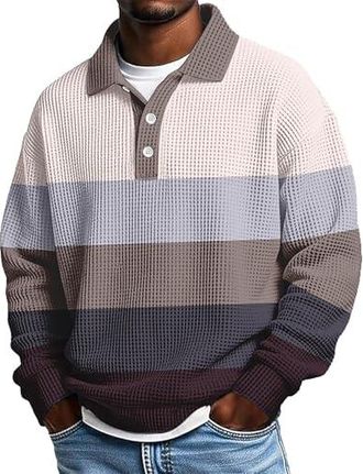 Generic Polo basique frais et respirant pour homme, coupe classique, boutonn&eacute;e, l&eacute;ger, extensible, t-shirts dext&eacute;rieur, rose, XXL