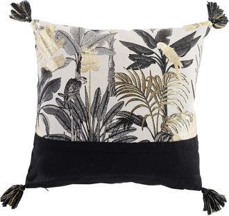 Douceur d'Int&eacute;rieur DOUCEUR DINTERIEUR Karaba Kissen, Abnehmbarer Bezug, Pompons, Mehrfarbig, 40 x 40 cm