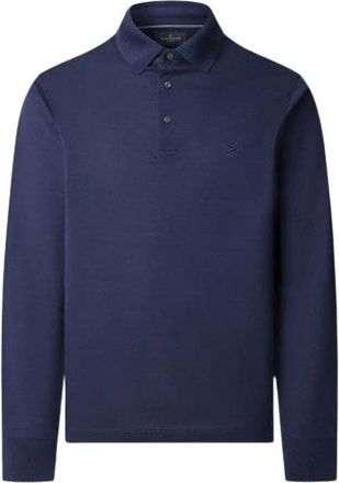 Hackett Homme, Tops, Bleu, Taille: L Polo &agrave; Manches Longues Merceris&eacute; Coupe Classique