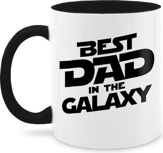 Shirtracer Tasse Tassen 325ml - Geschenk zum Vatertag - Best Dad in the Galaxy - 325 ml - Schwarz - mug english vatertagstasse vatertagsgeschenk papa ist der bes
