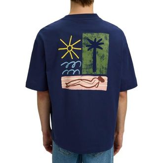 Selected T-shirt manches courtes imprim&eacute; en coton
