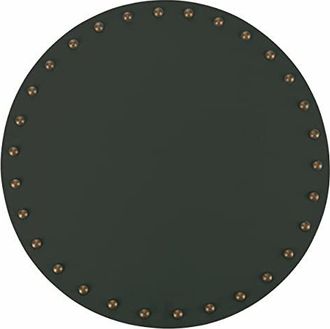 Villa D'Este Home Tivoli 6er Set Tischsets rund &Oslash; 38 cm Lederoptik und Nieten, Detroit