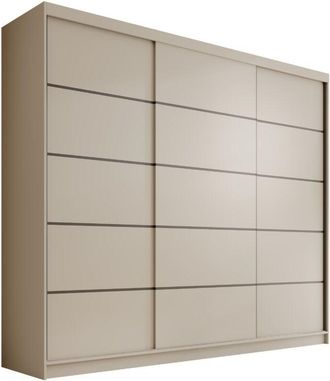 Les Tendances Armoire coulissante 3 portes ANLY 250cm - Grand dressing moderne et fonctionne-Beige