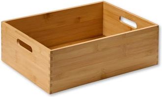 KESPER | Aufbewahrungsbox, stapelbar, Material: FSC-zertifizierter Bambus, Ma&szlig;e: B 38,5 x T 28,5 x H 13 cm, Farbe: Braun | 57511