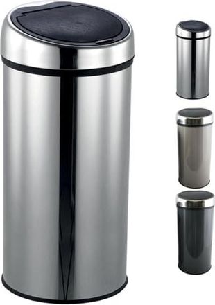 MSV Küchenmüllbehälter mit Touch-Funktion aus Edelstahl, modernes und trendiges Design, geräuschloses Öffnungssystem, leicht zu reinigen, ideal für das ga