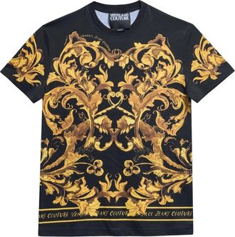 Versace Jeans Couture Homme, Tops, Noir, Taille: 2XL Baroque Panel T-shirt