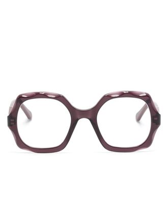 Chlo&eacute; lunettes de vue &agrave; monture g&eacute;om&eacute;trique - Marron