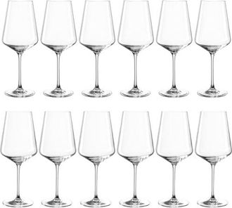 Leonardo Puccini Weingläser, 12er Set, spülmaschinenfest, 6 Rotwein-Gläser 750 ml, 6 Weißwein-Gläser 560 ml, Wein-Kelch mit gezogenem Stiel