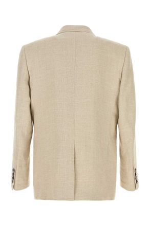 Valentino Garavani Mens Beige Linen Blend Blazer Naturale Giacche E Gilet Jacket
