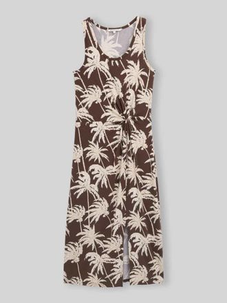 Tom Tailor Denim Kleid aus Viskose-Mix mit Knoten-Detail und Schlitz