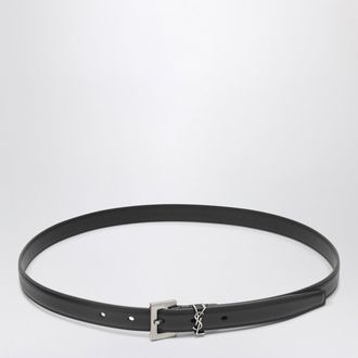 Saint Laurent Cassandre G&uuml;rtel aus schwarzem Leder