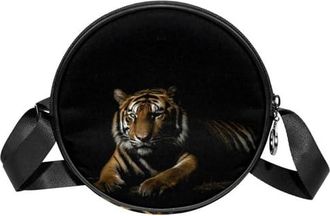 Generic Petit sac &agrave; bandouli&egrave;re Circle pour femme, petit sac &agrave; bandouli&egrave;re avec fermeture &eacute;clair, bretelles r&eacute;glables, sac &agrave; main rond d&eacute;contract&eacute; pour femmes
