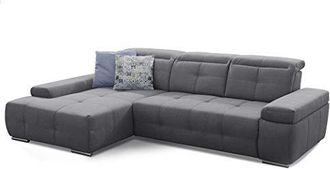 Cavadore Cavadore Ecksofa Mistrel mit Schlaffunktion, L-Form Sofa mit leichter Fleckentfernung dank Soft Clean, geeignet für Haushalte mit Kindern, Haustieren,