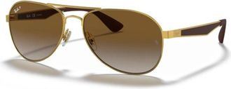Ray-Ban unisex, Accessoires, Jaune, Taille: 61 MM Pont M&eacute;tallique Lunettes de Soleil Vertes Polaris&eacute;es