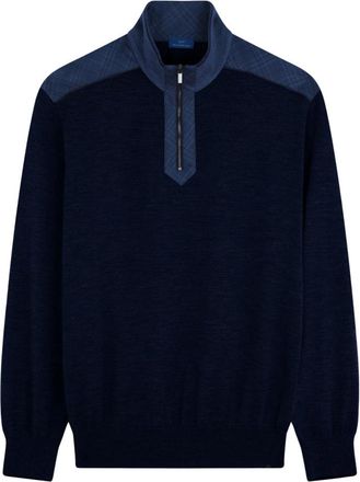 Paul & Shark Homme, Pulls, Bleu, Taille: M Maglia mezzo zip merino extrafine