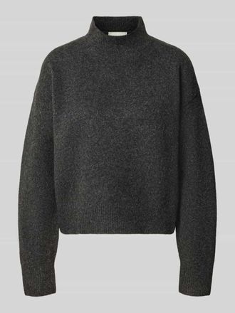 Neo Noir Turtleneck-Pullover mit Woll-Anteil und Rundhalsausschnitt
