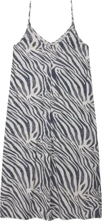 10 Days Femme, Robes, Bleu, Taille: 36 FR Robe Longue Imprim&eacute; Z&egrave;bre