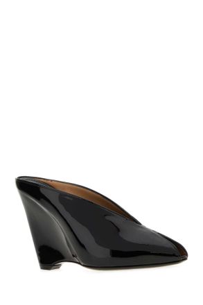 Ferragamo Womens Black Leather Alicia Mules Nerbisner Scarpe Con Tacco High Heel Shoes