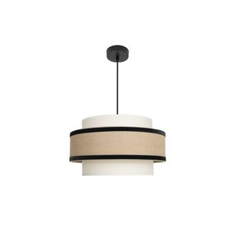 Fabrilamp Pendelleuchte Carnelian, &Oslash;40cm, h&ouml;henverstellbar, 1xE27 (Leuchtmittel nicht enthalten), beige und schwarz