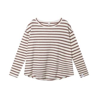 10 Days Gestreiftes Leinen Langarm T-Shirt - - Tops - Damen - Mehrfarbig - S