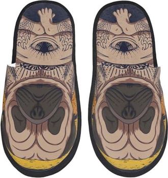 Generic Yoga Pour Carlins Homme Femme Slippers Peluche Chaussons Confortable Chaussures De Maison Pour Maison Hiver Automne M